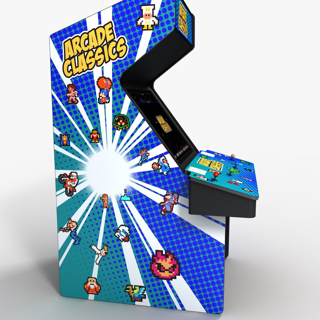 3d Stand Arcade 4 Player Model