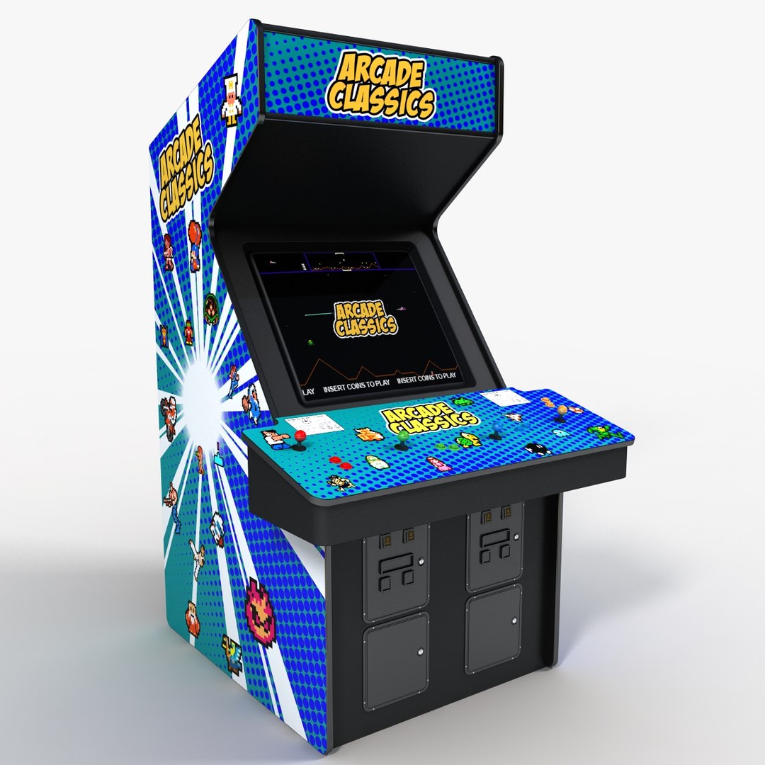 3d Stand Arcade 4 Player Model