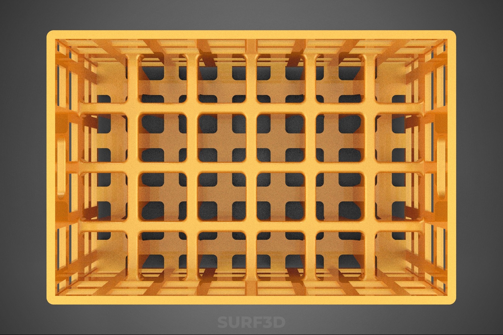 YELLOW BOTTLE SOFTDRINK CARRIER PLASTIC CRATE BOX CONTAINER RACK 3D ...