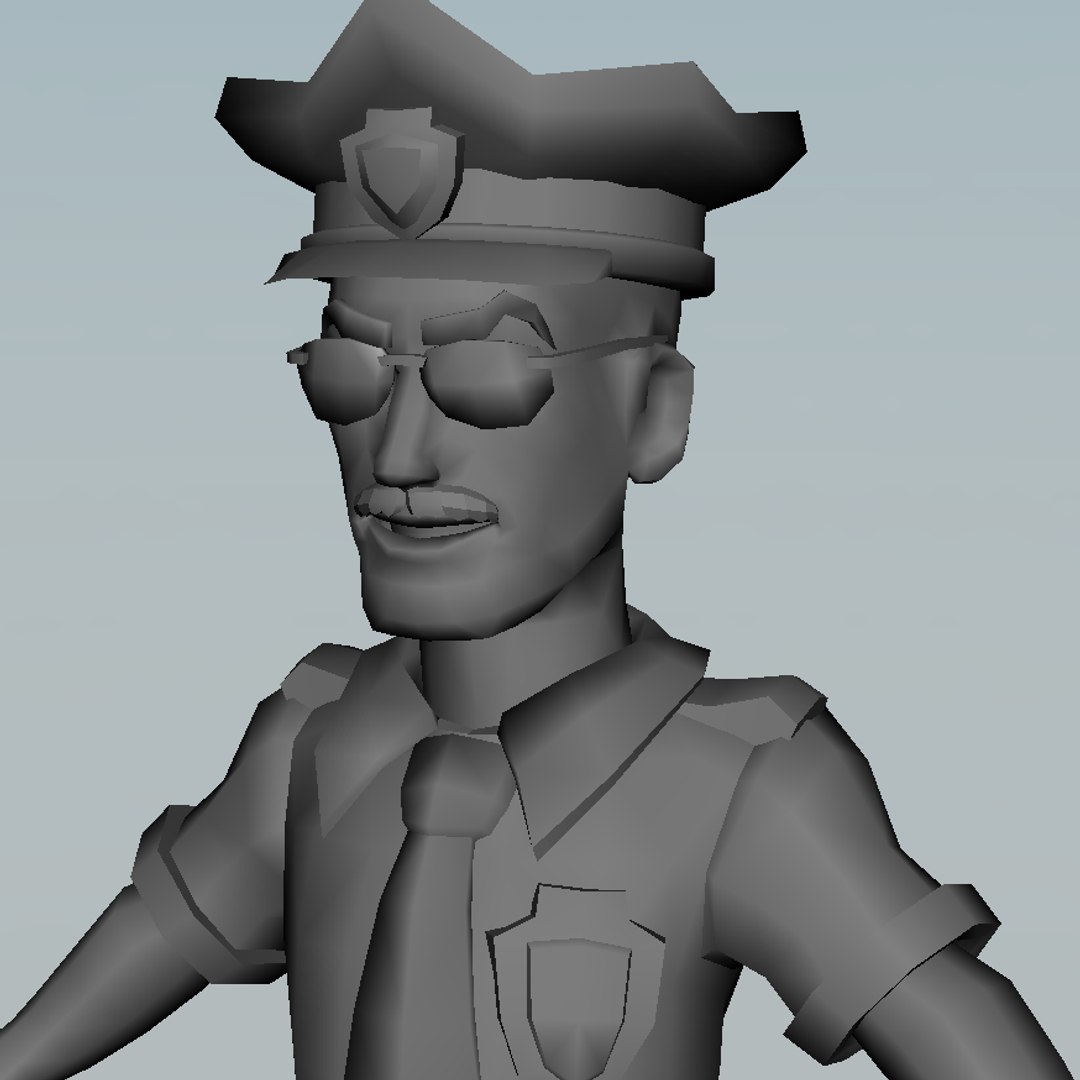 3d policeman animation model