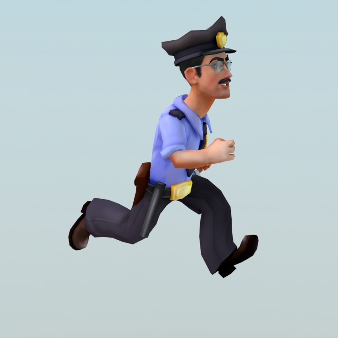 3d policeman animation model