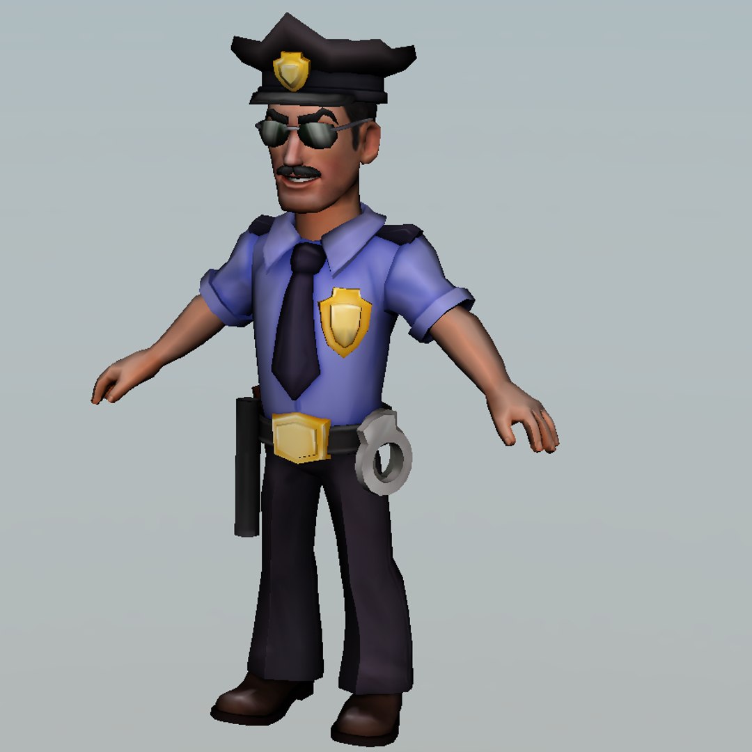 3d policeman animation model