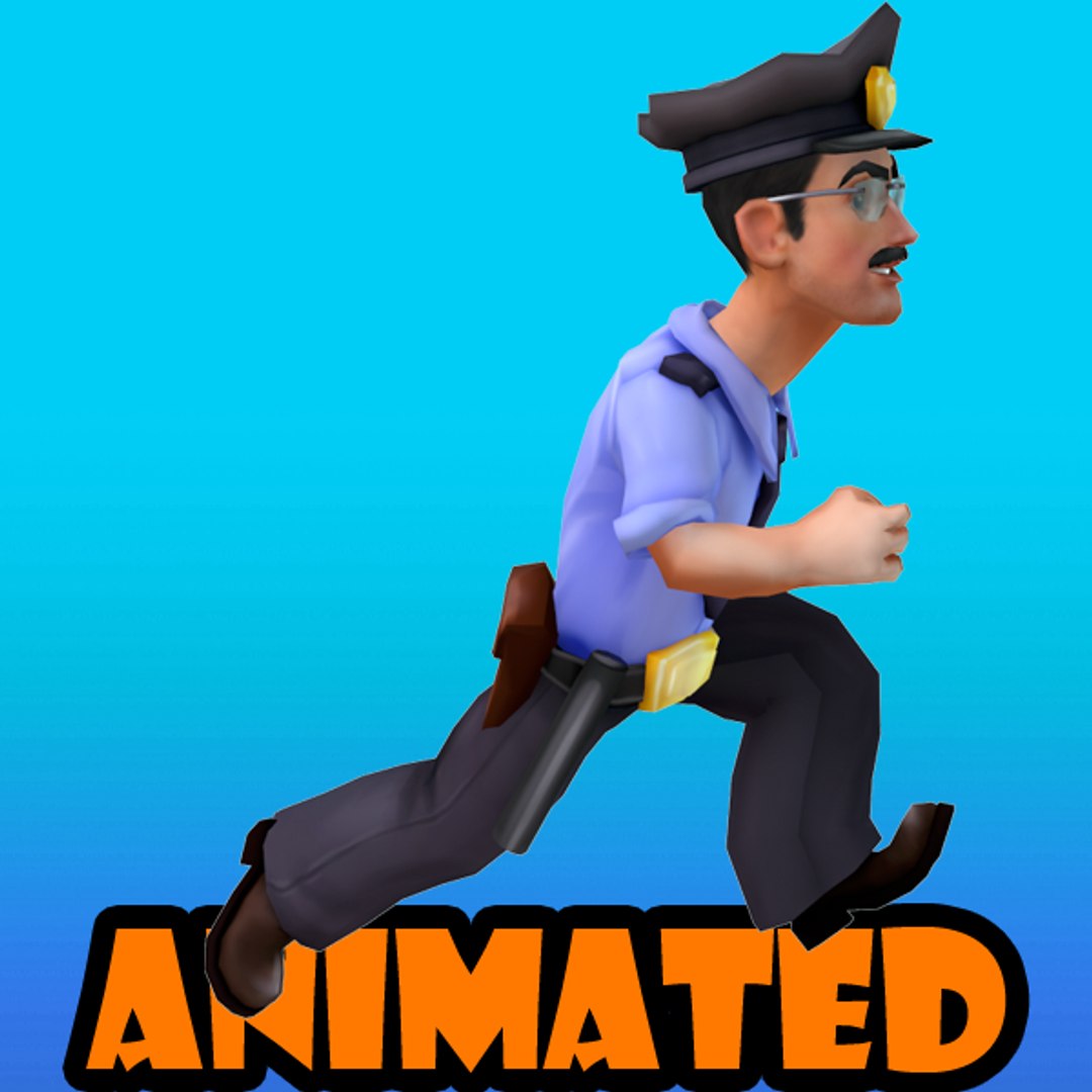 3d policeman animation model