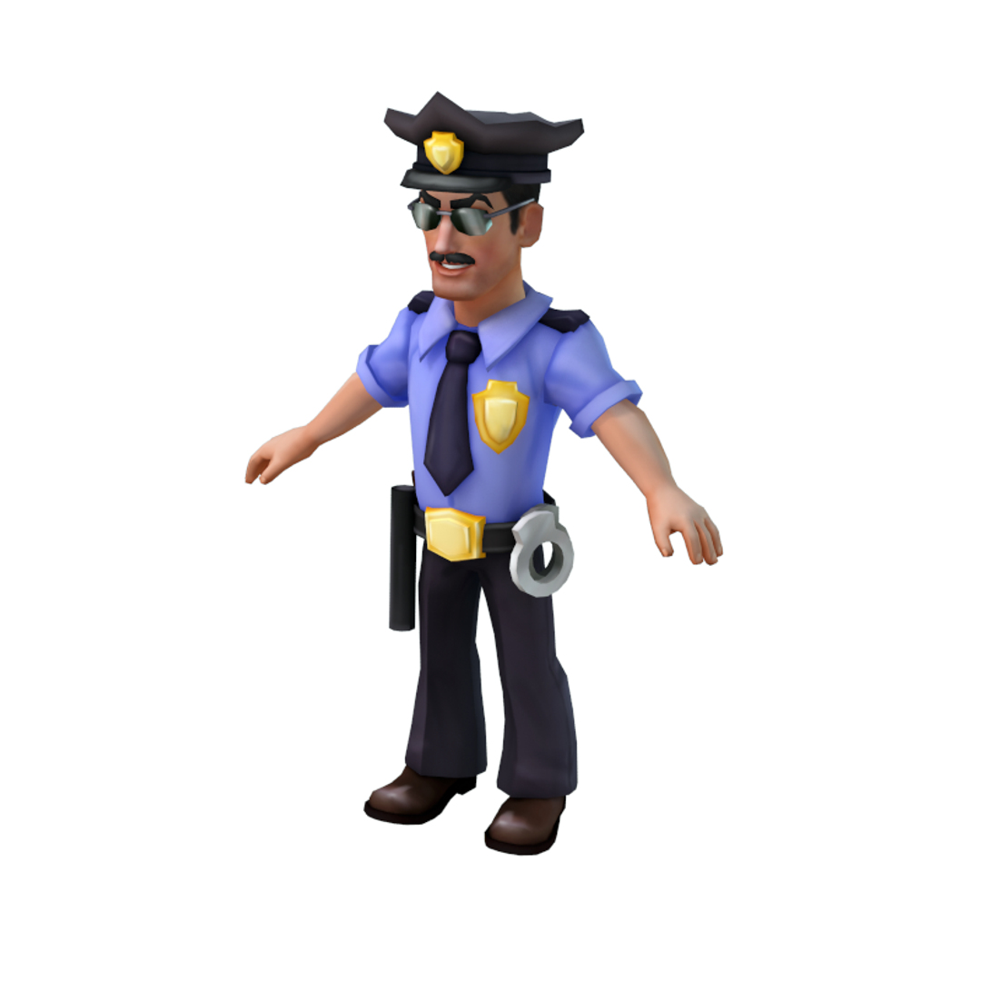 3d policeman animation model