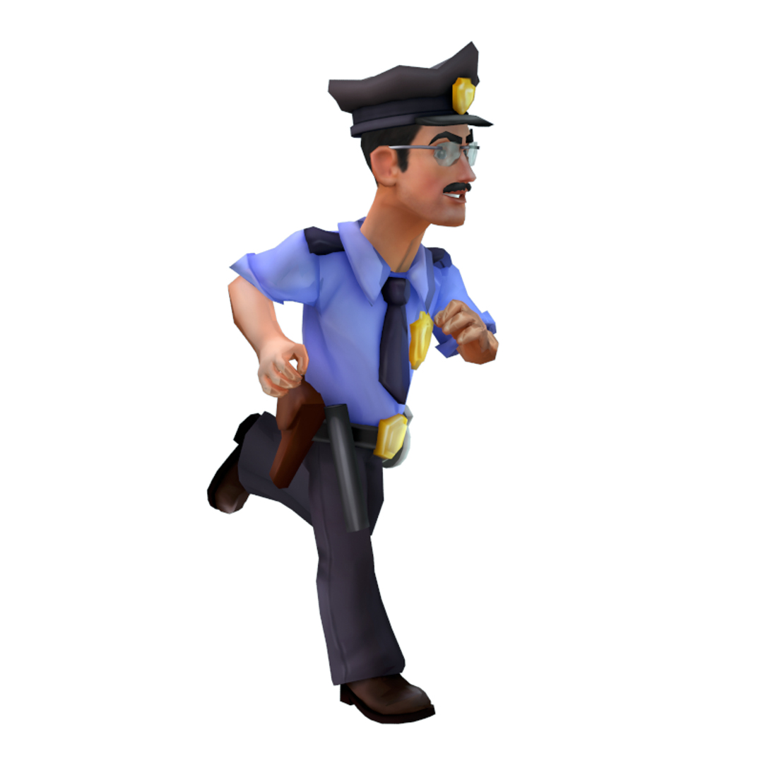 3d policeman animation model