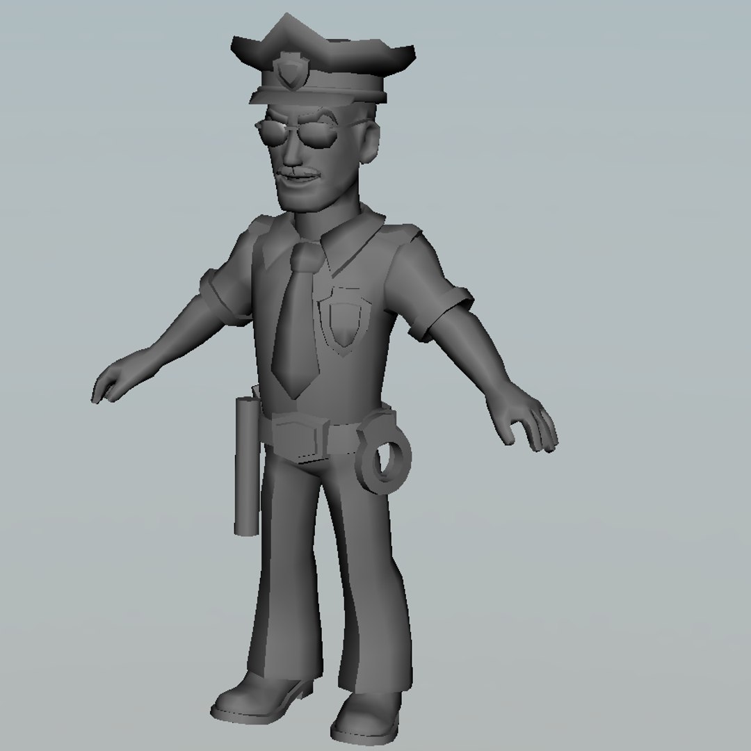 3d policeman animation model