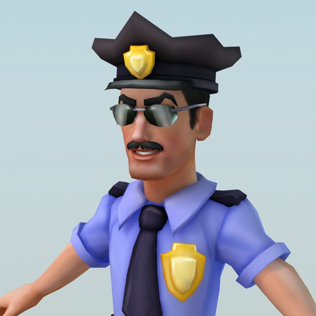 3d policeman animation model