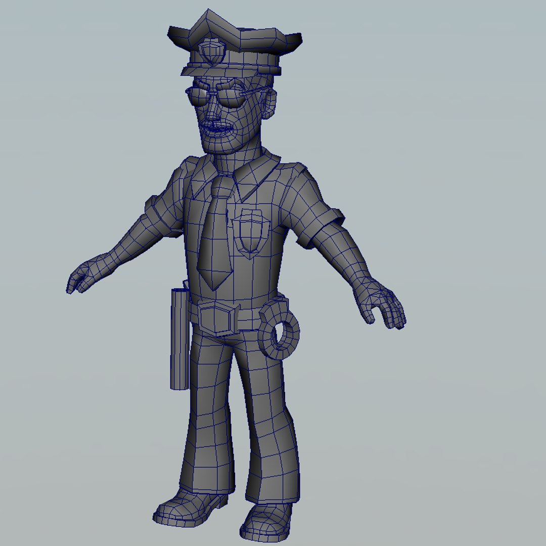 3d policeman animation model