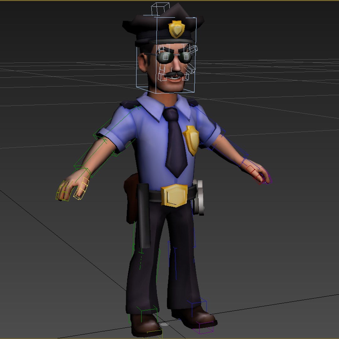 3d policeman animation model