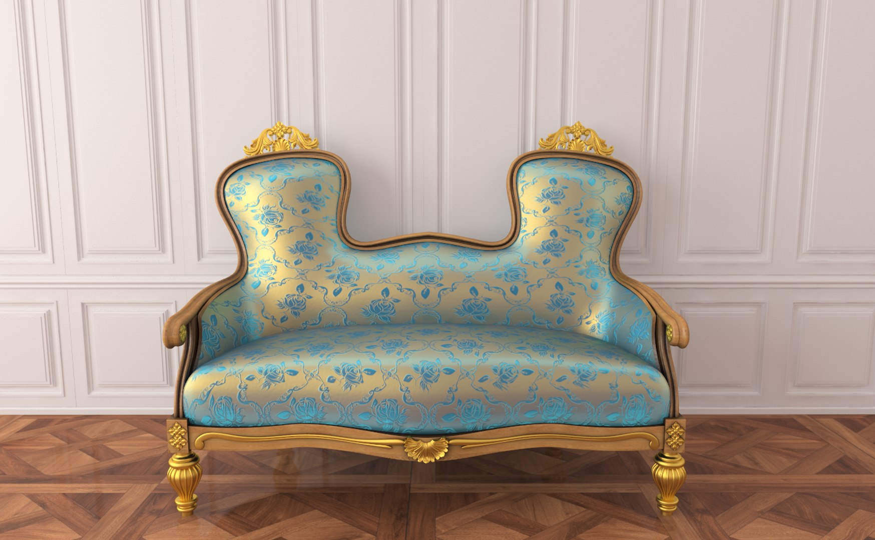 3d sofa rococo furniture model