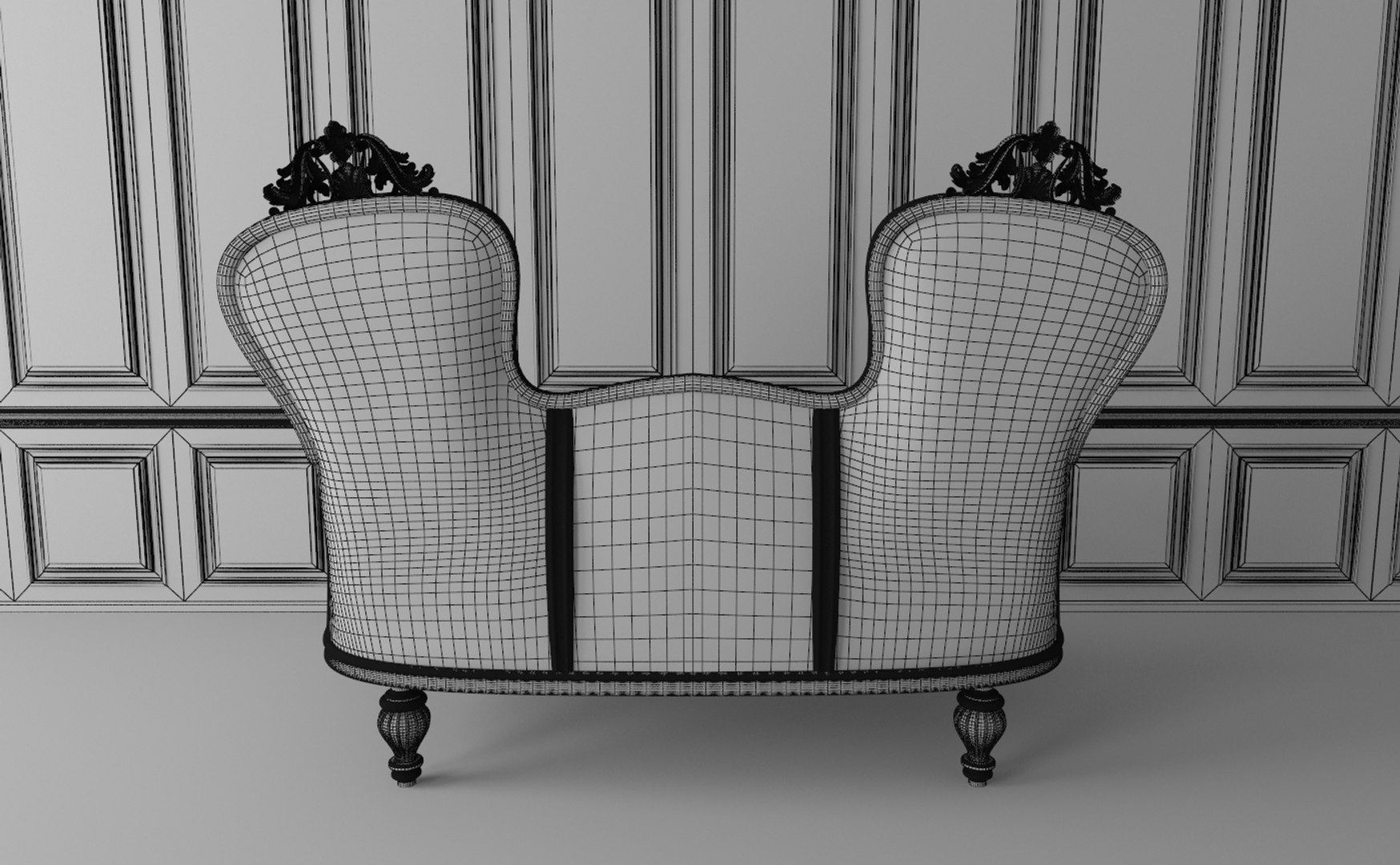 3d sofa rococo furniture model