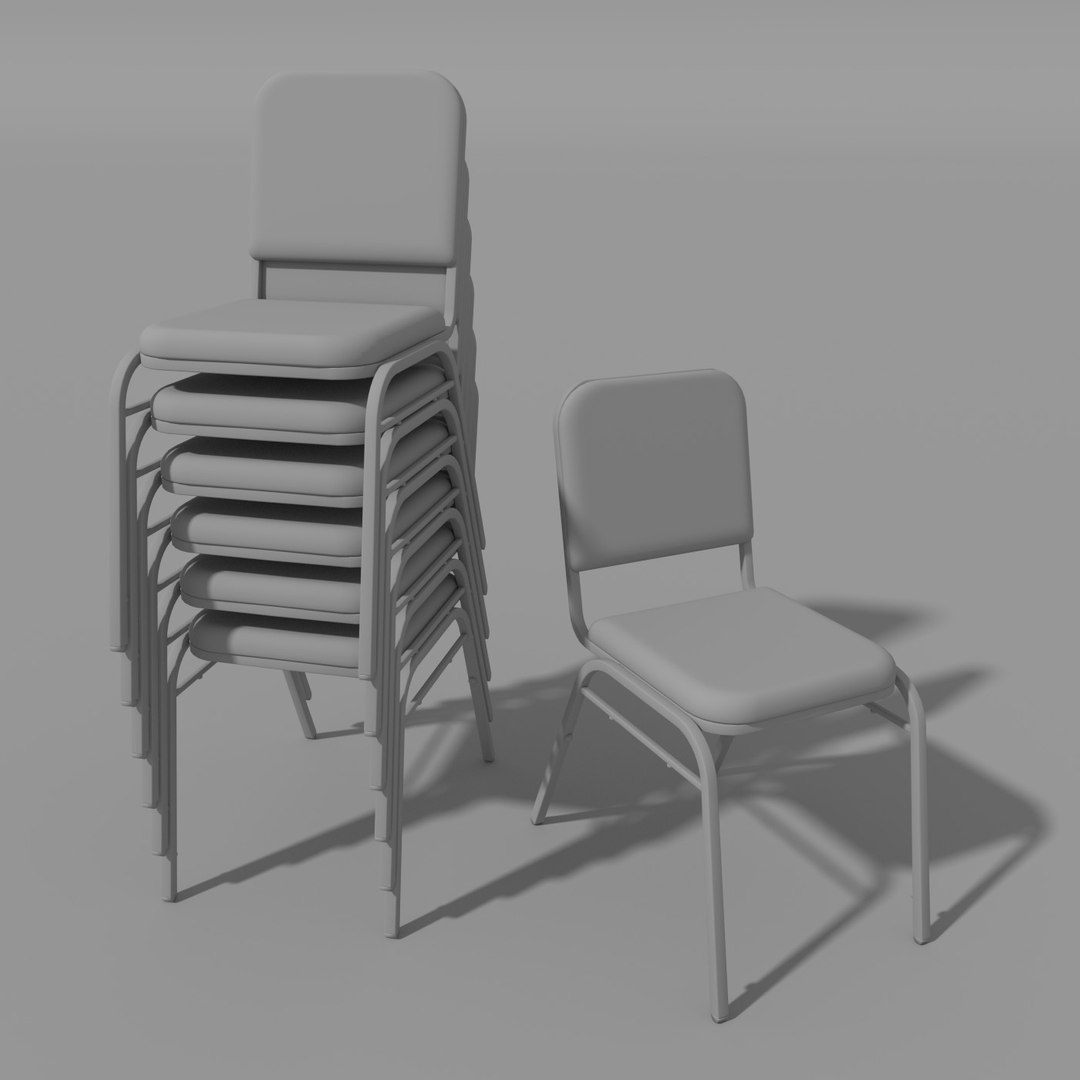 3d Model Of Generic Stacking Chair