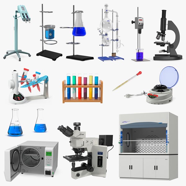 3d obj microscope lab equipment