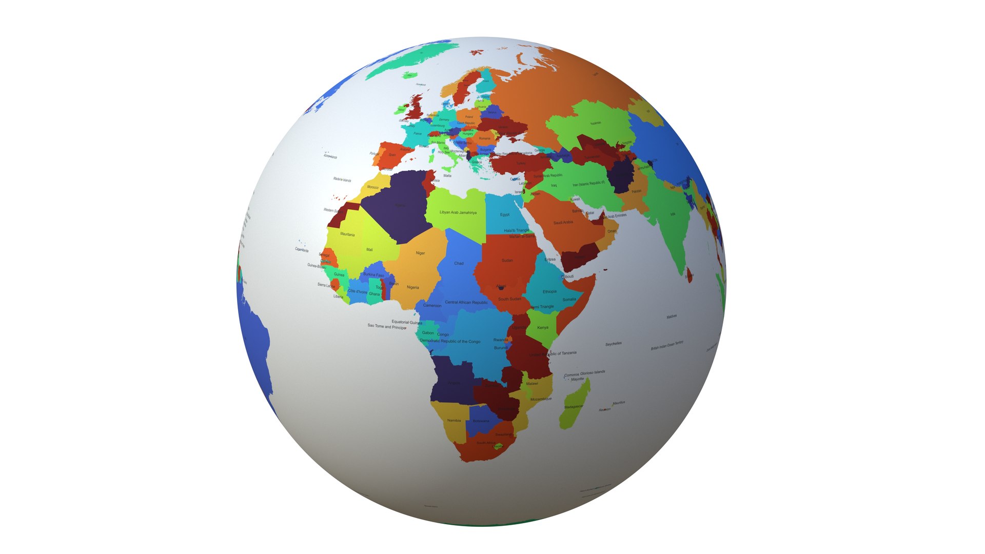 3D Earth Countries With Names 3D Globe - TurboSquid 2347387
