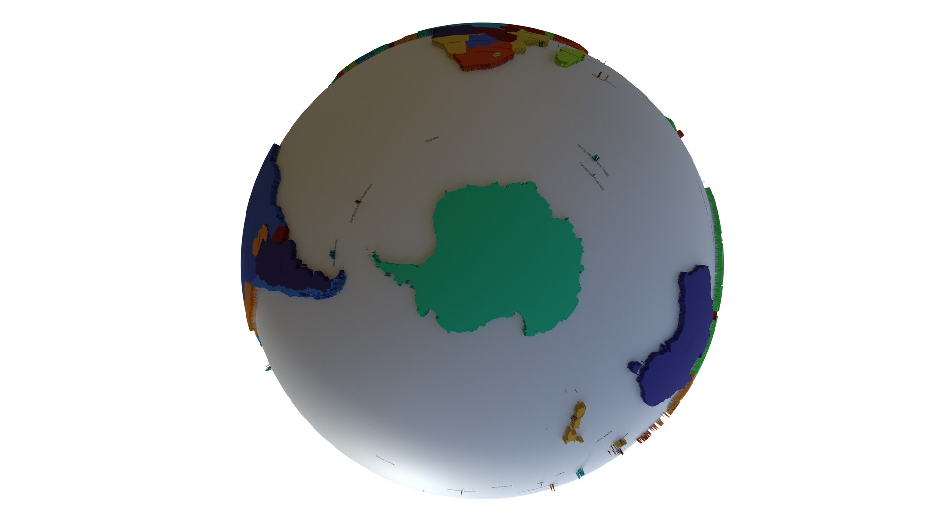 3D Earth Countries With Names 3D Globe - TurboSquid 2347387
