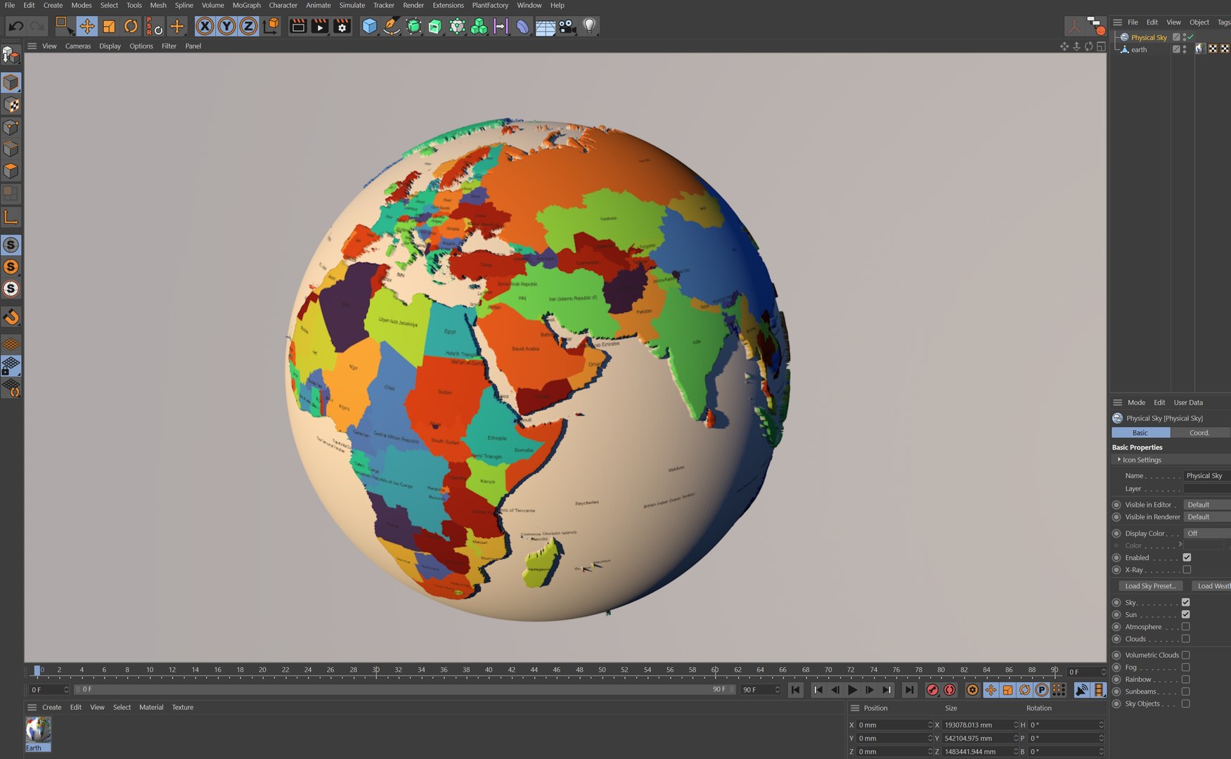 3D Earth Countries With Names 3D Globe - TurboSquid 2347387