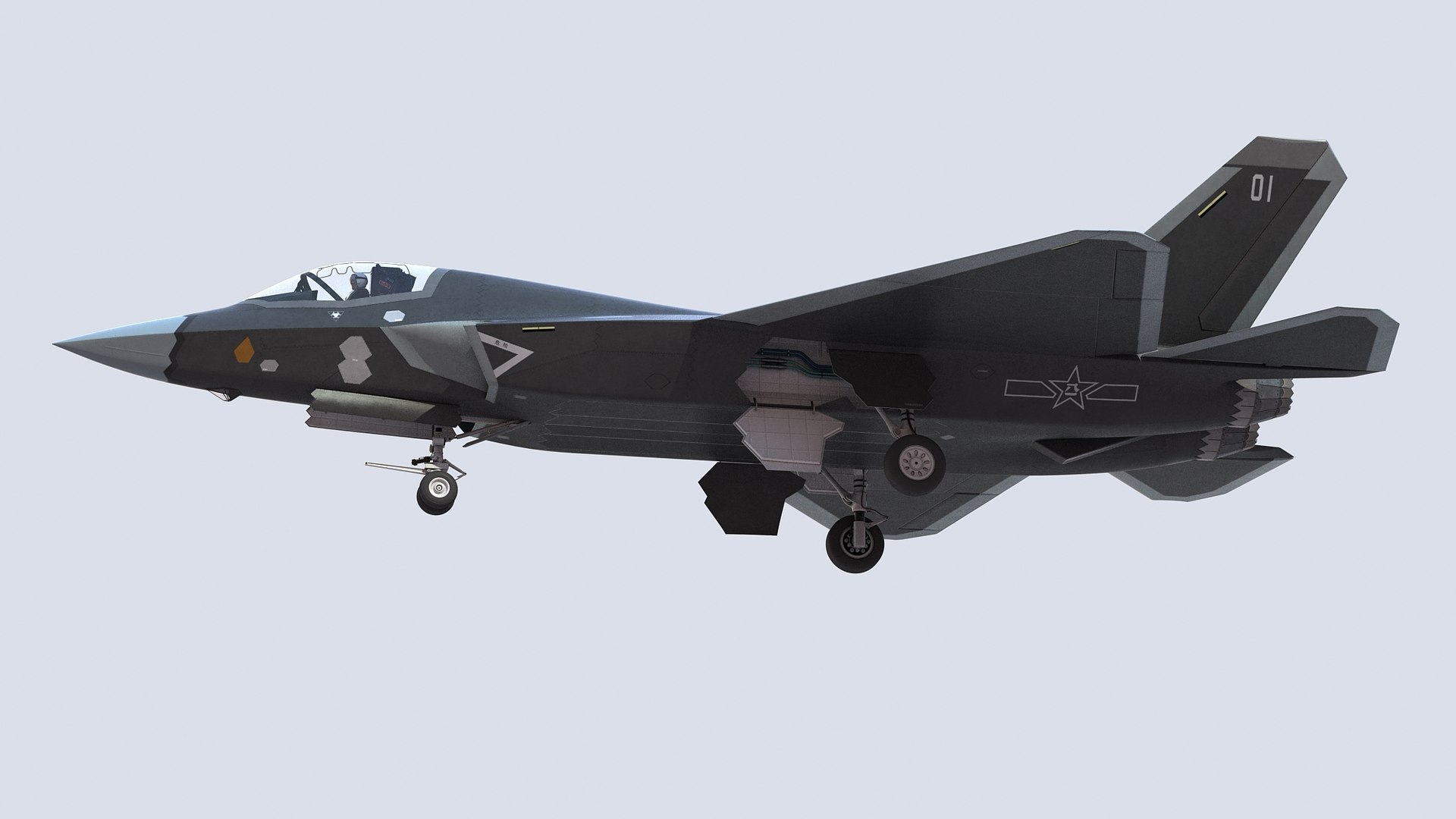 3D J35 Chinese Stealth Jet Fighter Model - TurboSquid 2311565