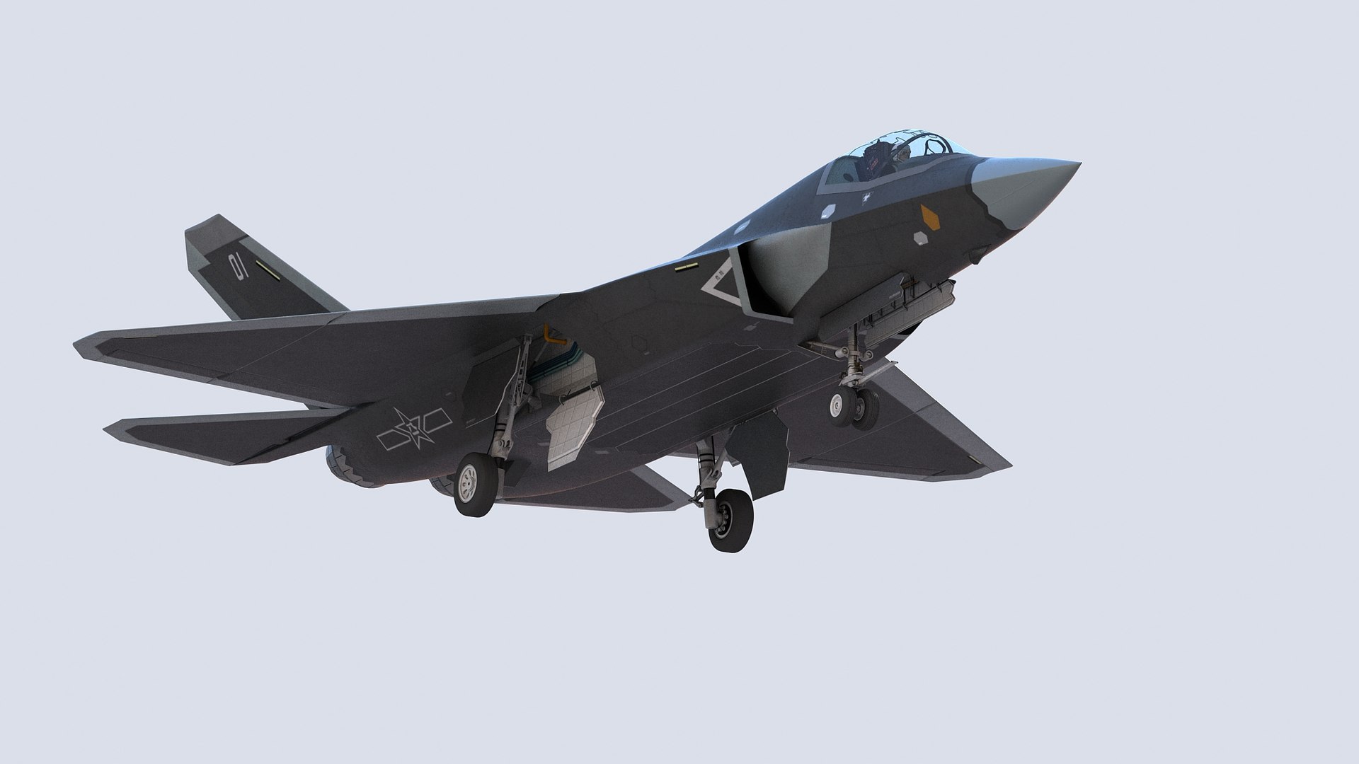 3D J35 Chinese Stealth Jet Fighter Model - TurboSquid 2311565