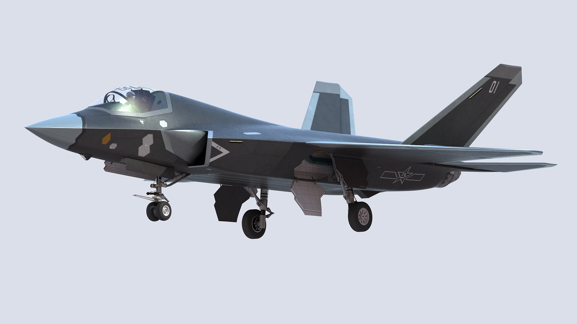 3D J35 Chinese Stealth Jet Fighter Model - TurboSquid 2311565