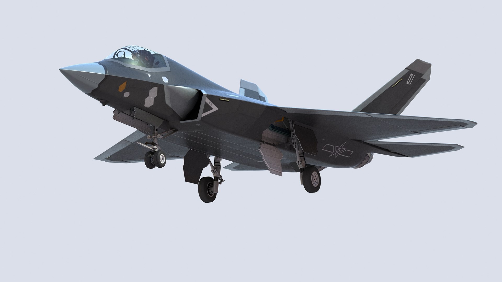 3D J35 Chinese Stealth Jet Fighter Model - TurboSquid 2311565