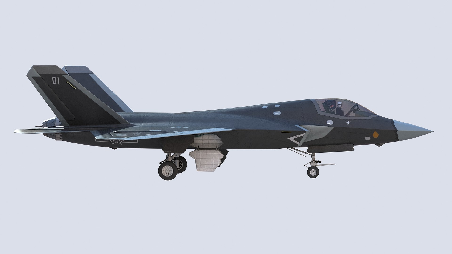 3D J35 Chinese Stealth Jet Fighter Model - TurboSquid 2311565
