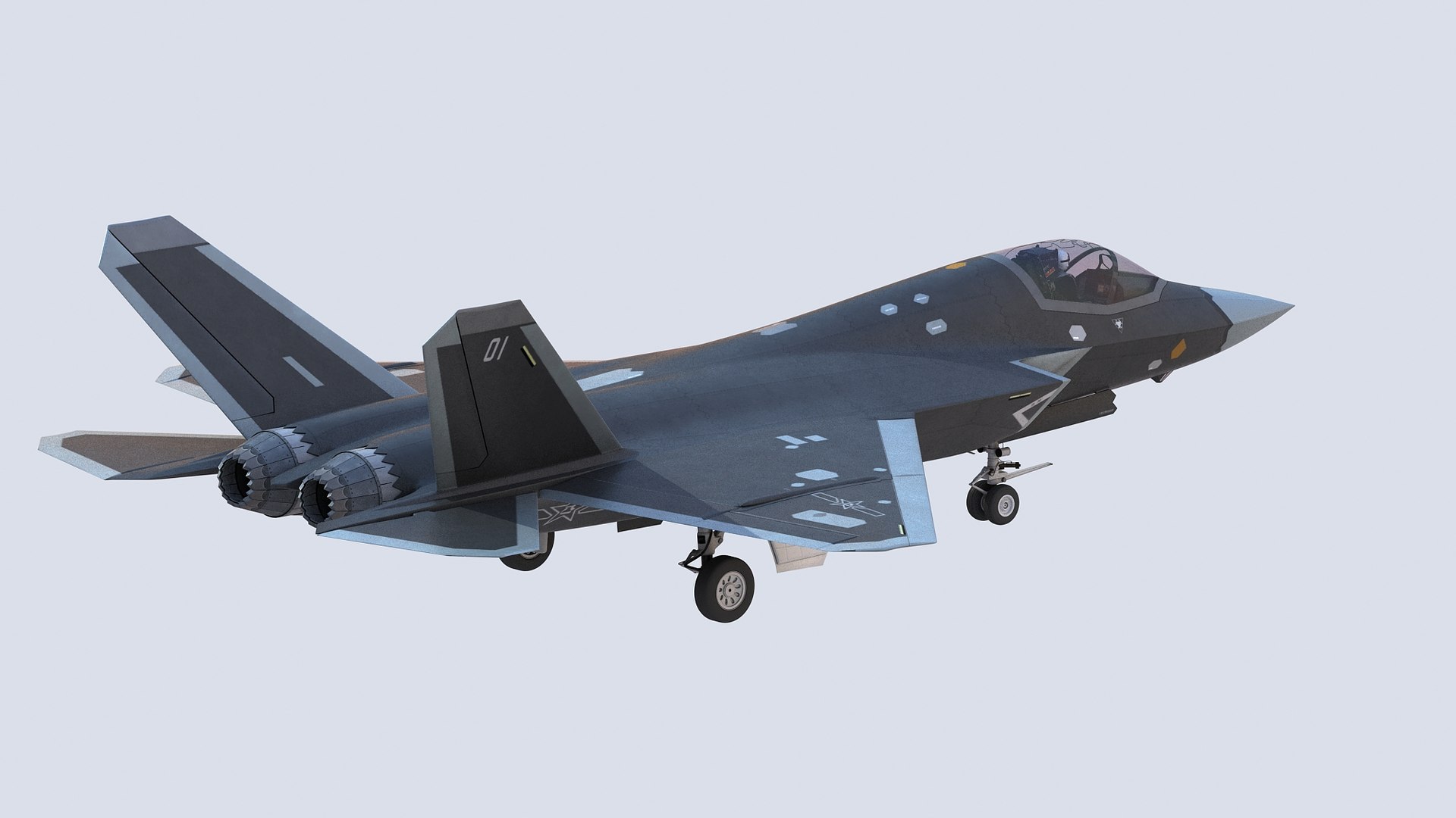 3D J35 Chinese Stealth Jet Fighter Model - TurboSquid 2311565