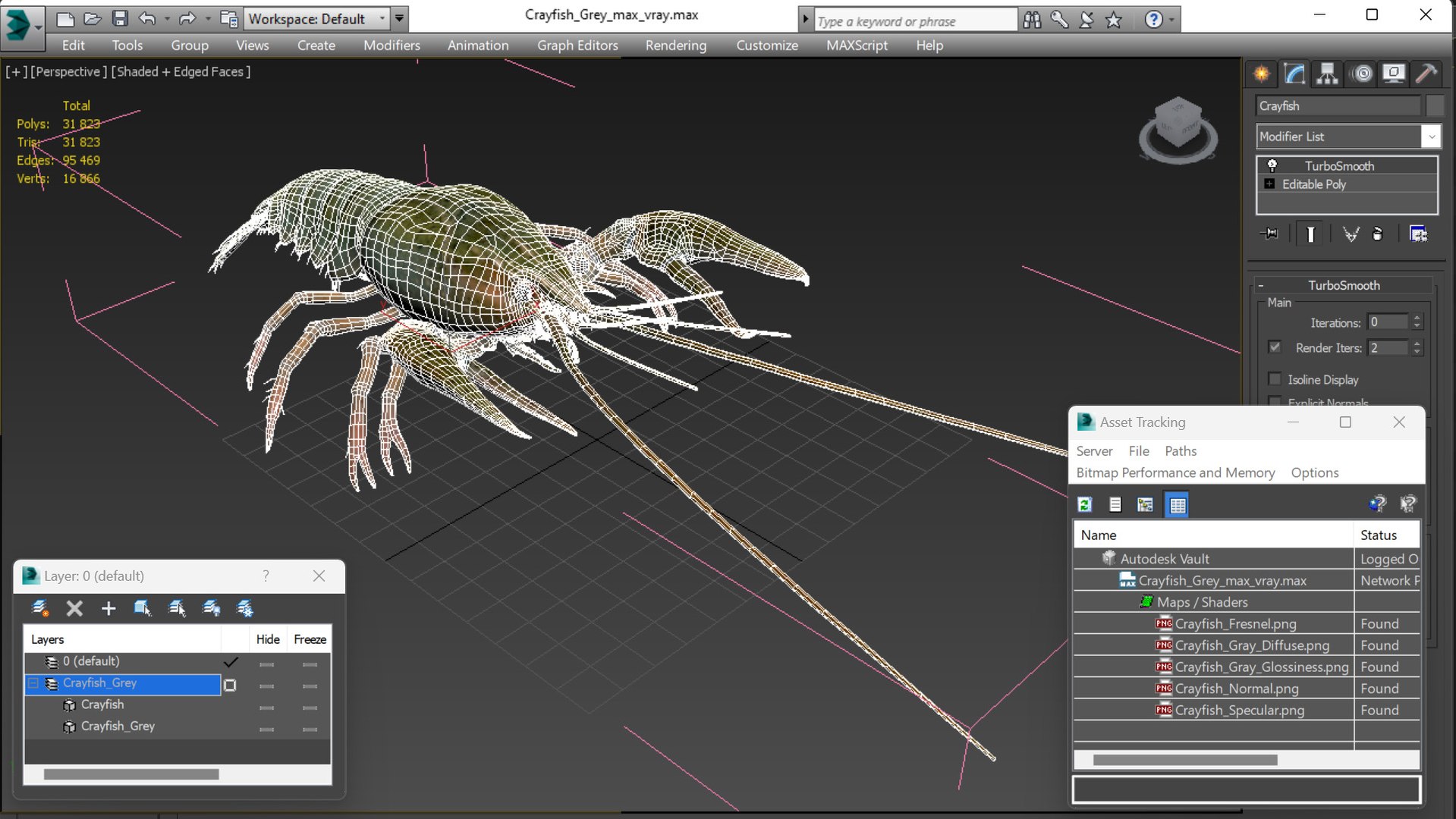 Crayfish Grey 3D model - TurboSquid 2163481