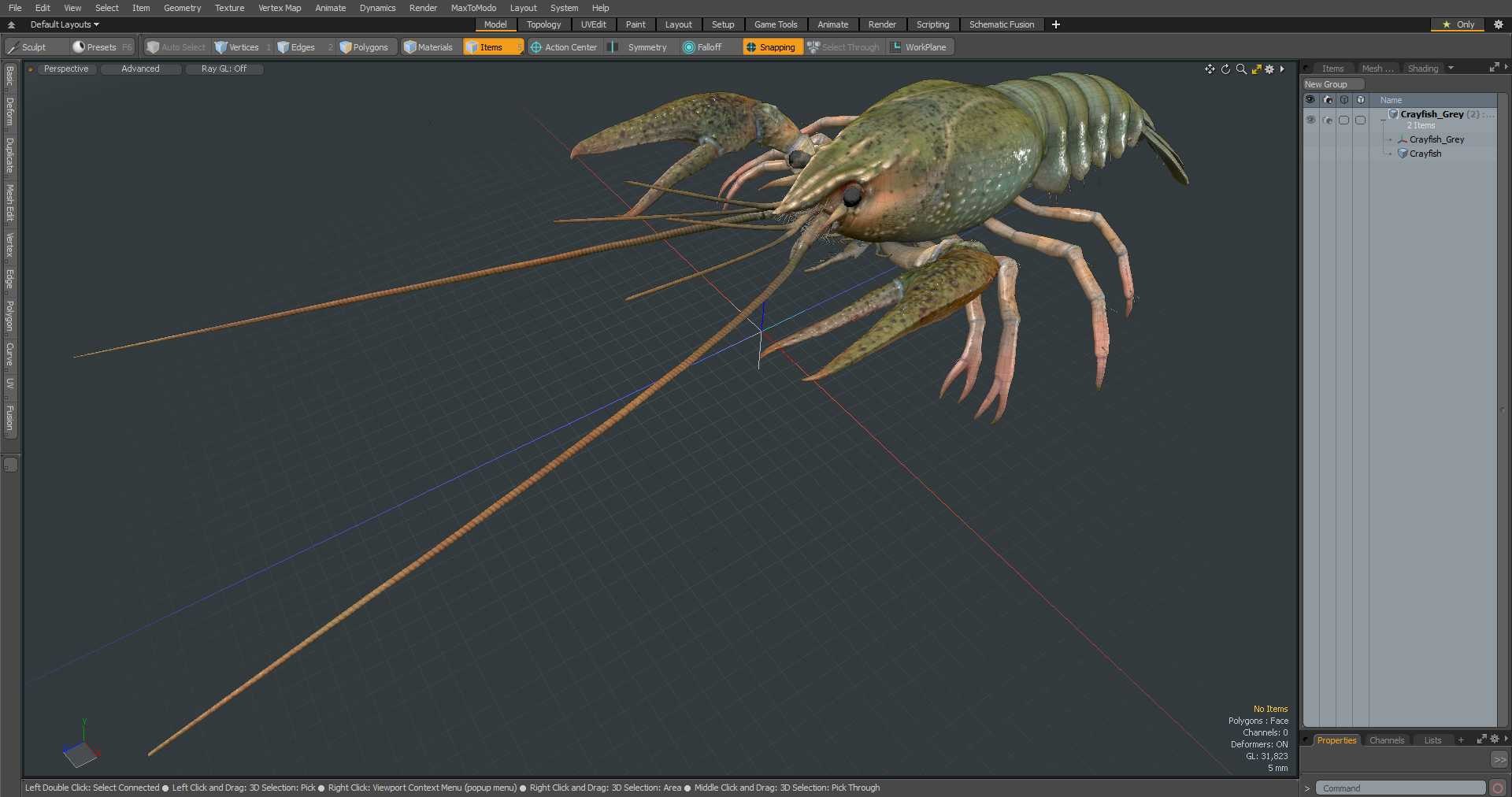 Crayfish Grey 3D model - TurboSquid 2163481