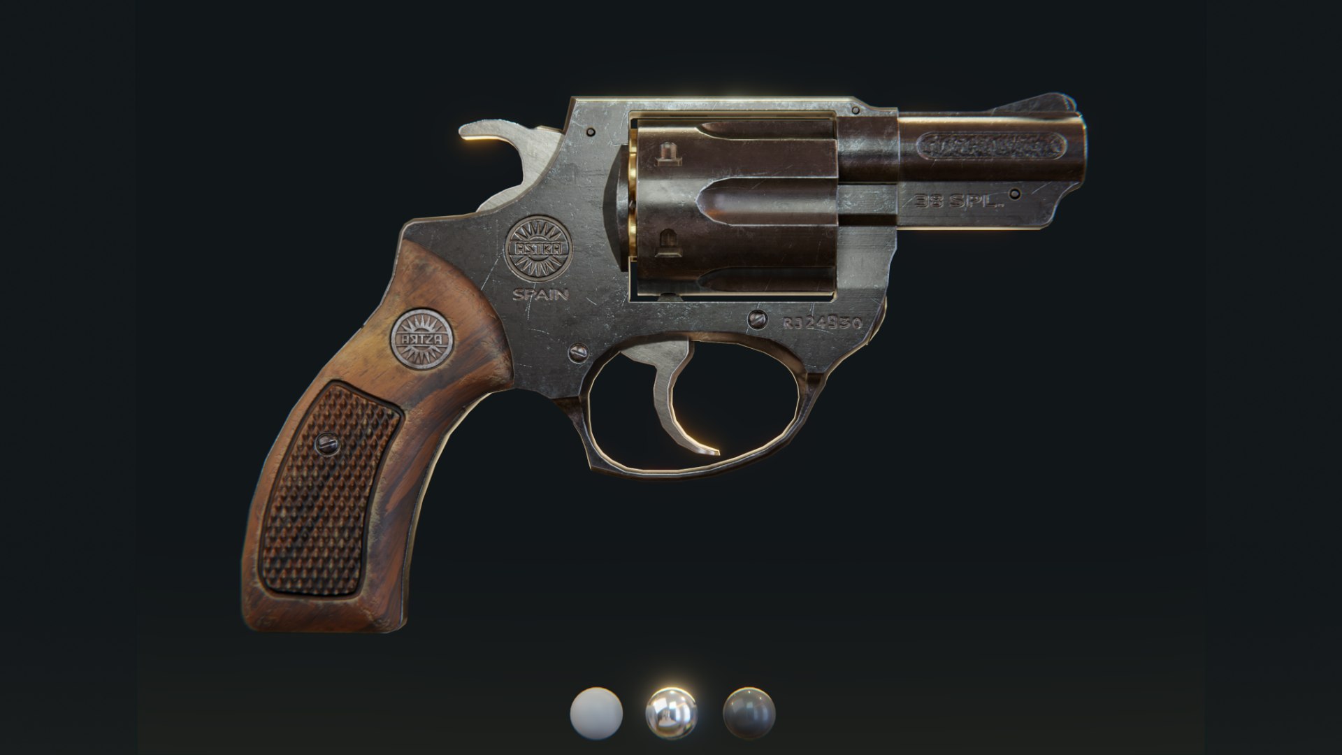 3D Model Snub Nosed Revolver - TurboSquid 2340970