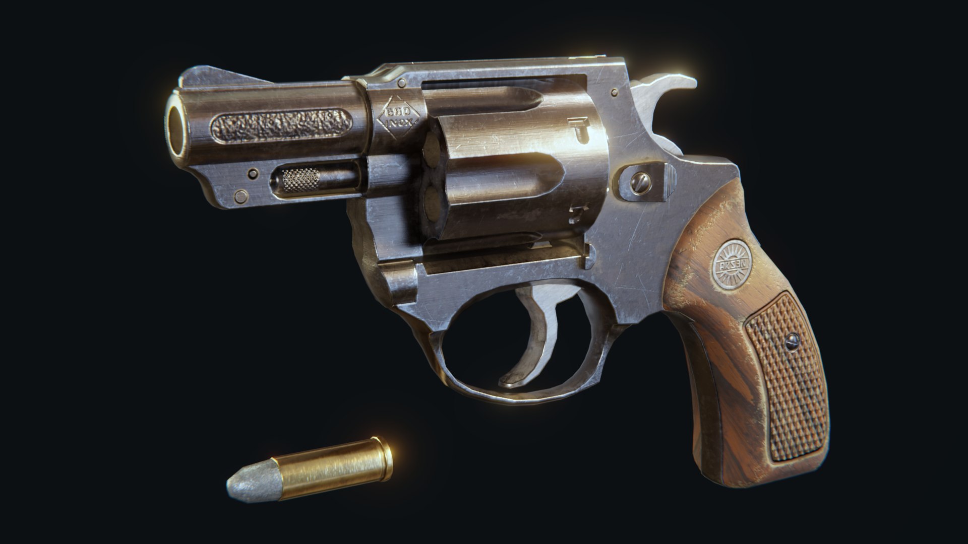 3D Model Snub Nosed Revolver - TurboSquid 2340970