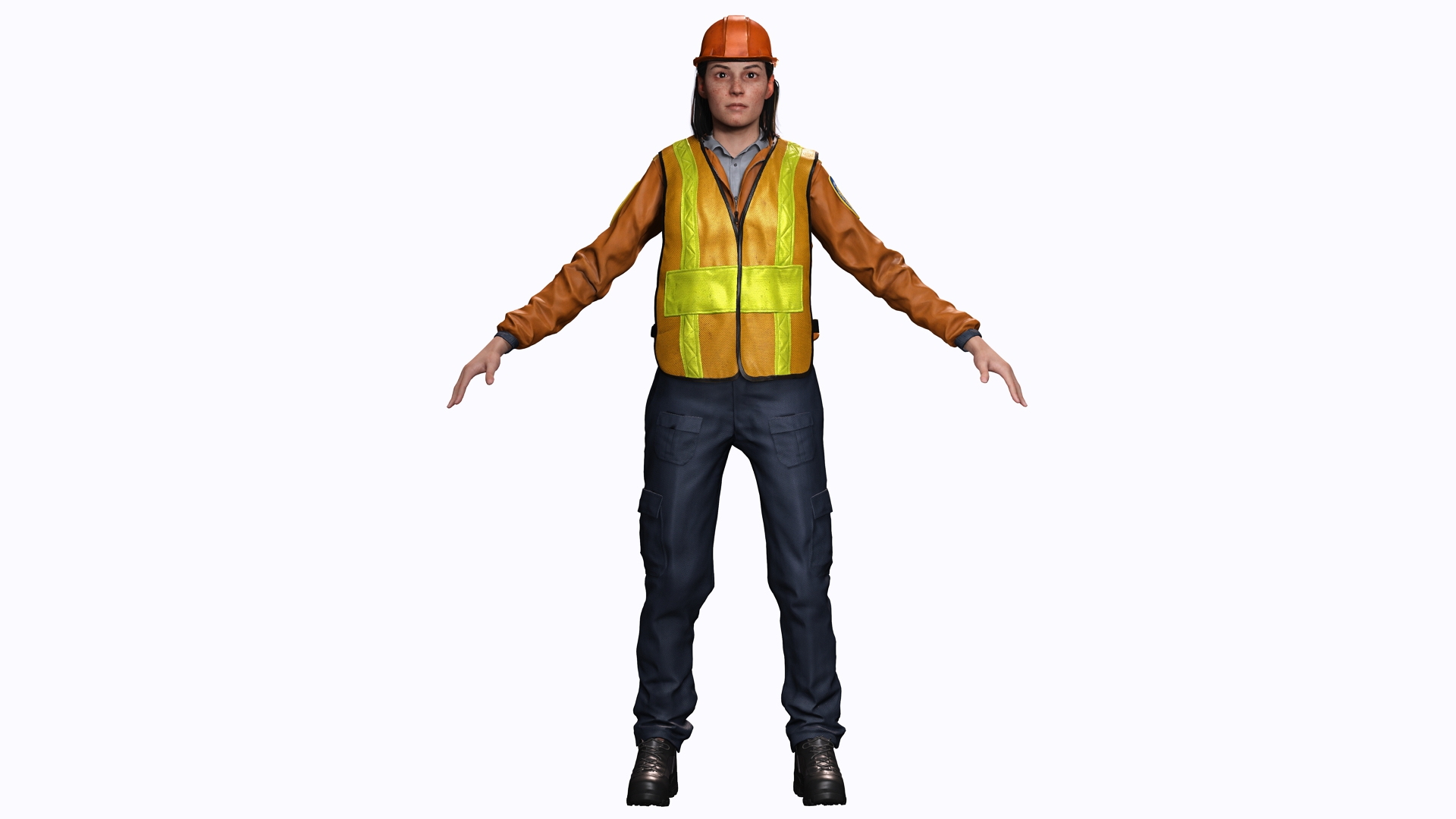 3D Female Construction Worker Character Model Model - TurboSquid 2328436