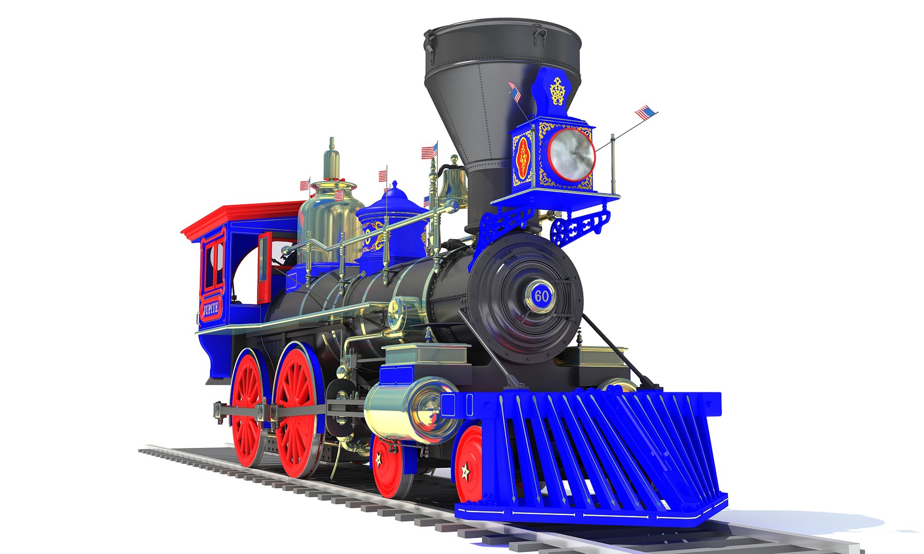 Jupiter locomotive train 3D - TurboSquid 1378459