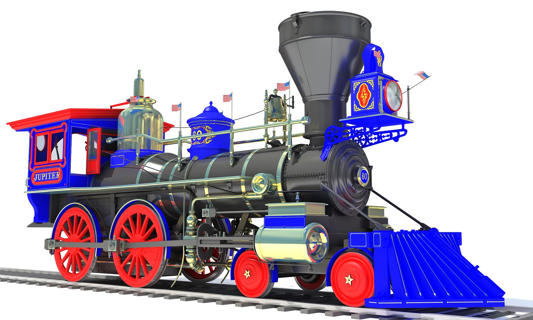 Jupiter locomotive train 3D - TurboSquid 1378459