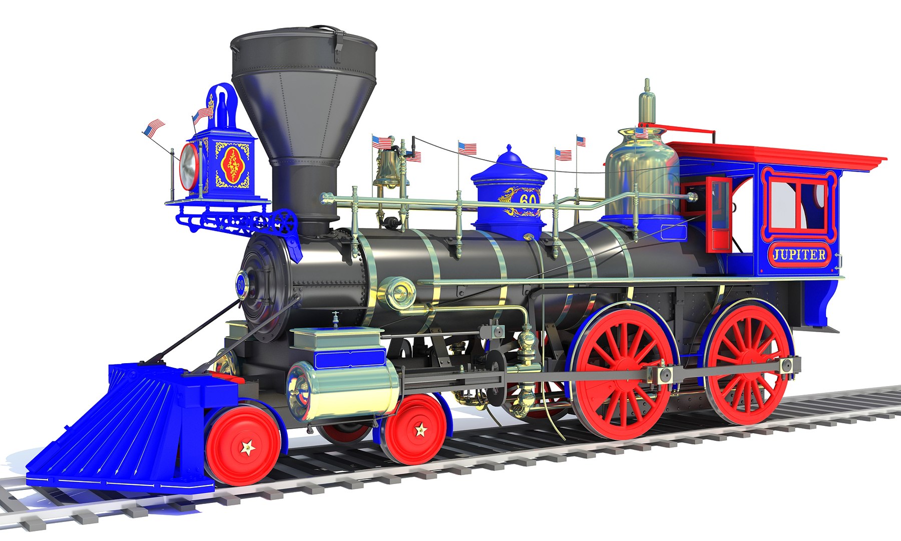 Jupiter locomotive train 3D - TurboSquid 1378459