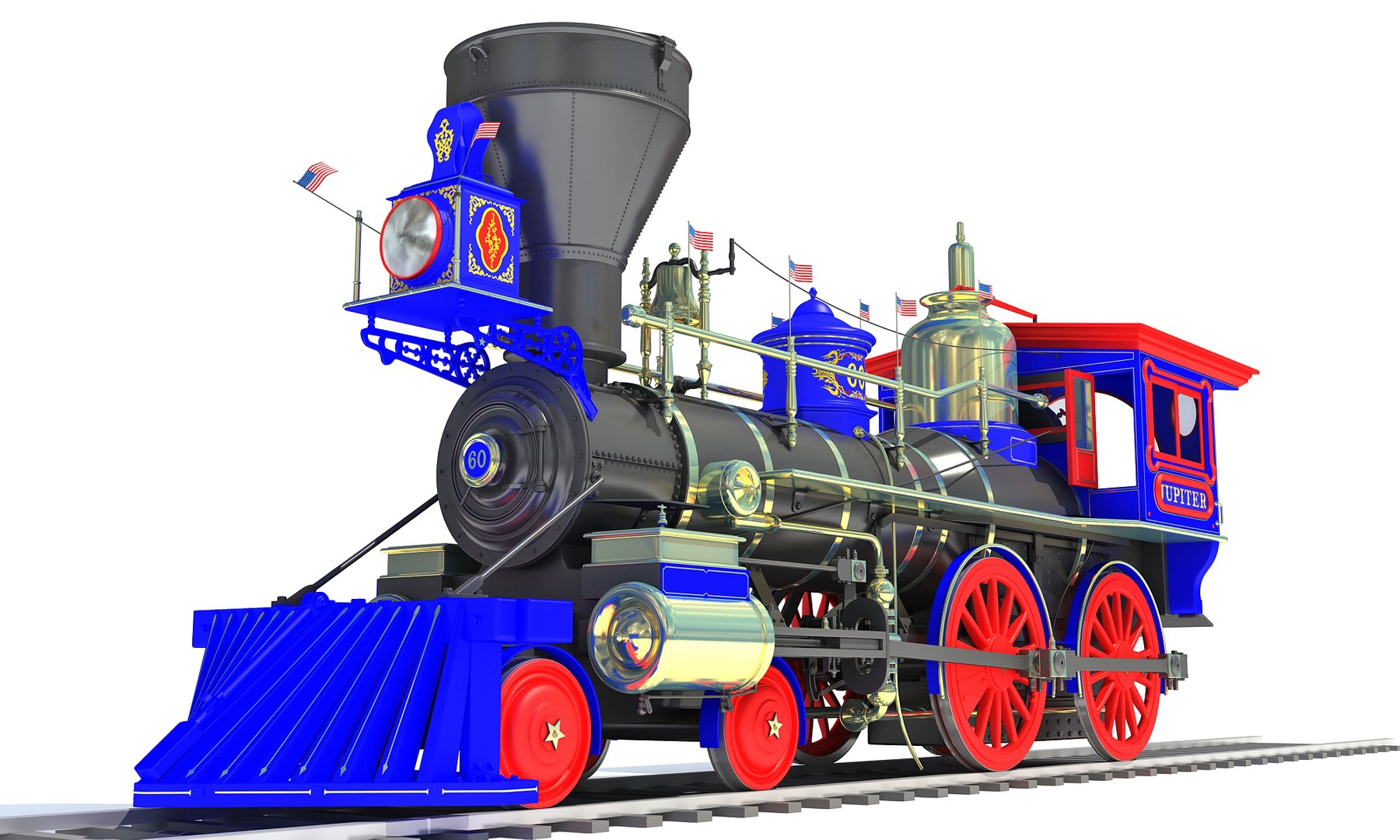 Jupiter locomotive train 3D - TurboSquid 1378459