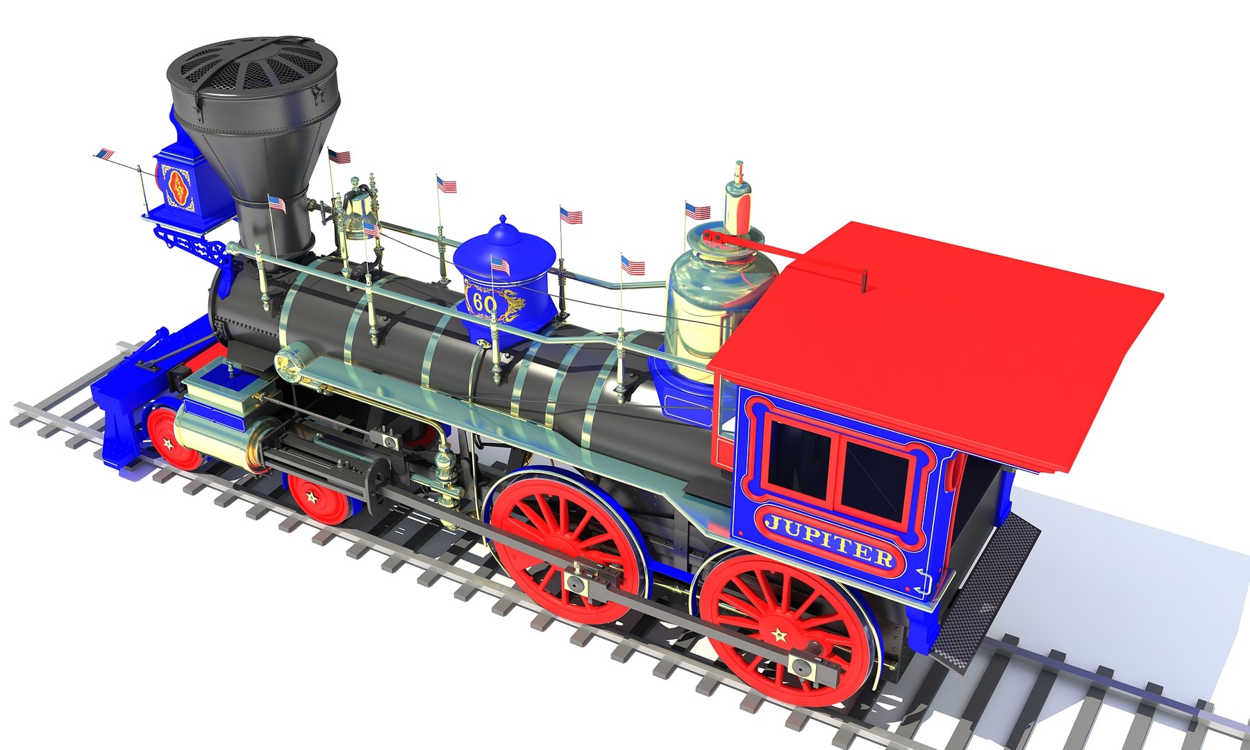 Jupiter locomotive train 3D - TurboSquid 1378459