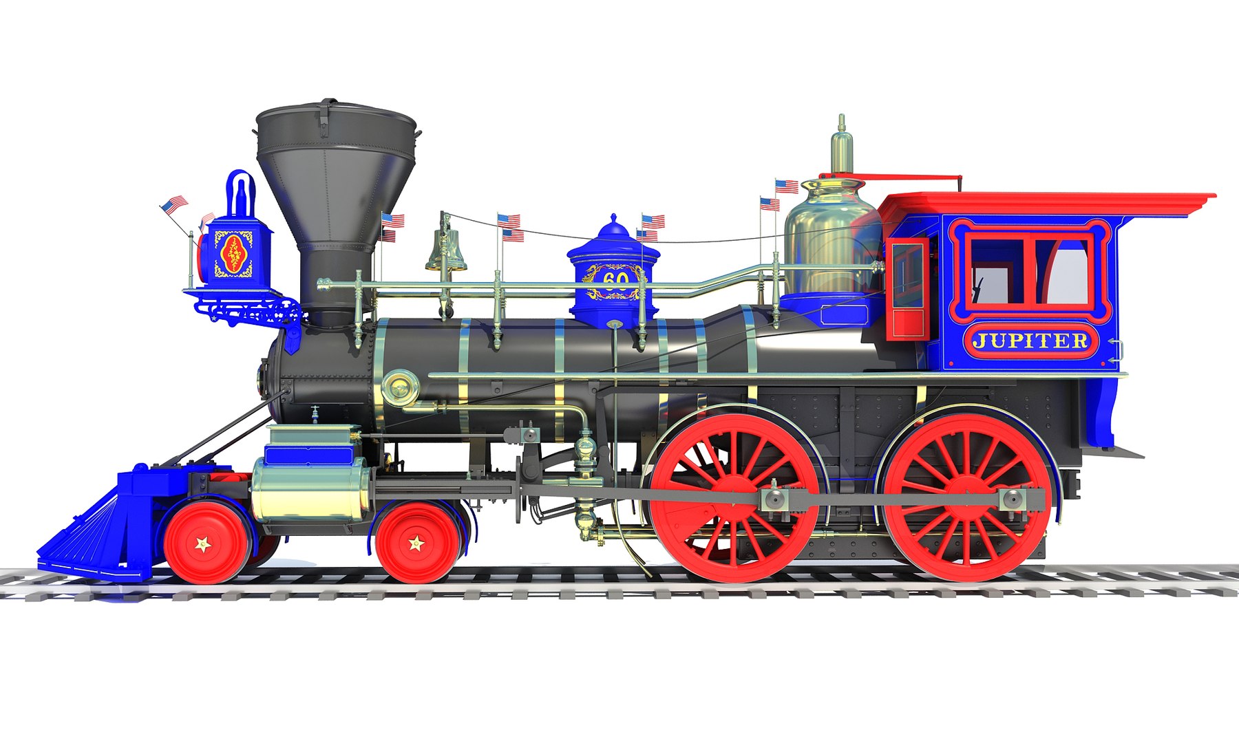 Jupiter locomotive train 3D - TurboSquid 1378459