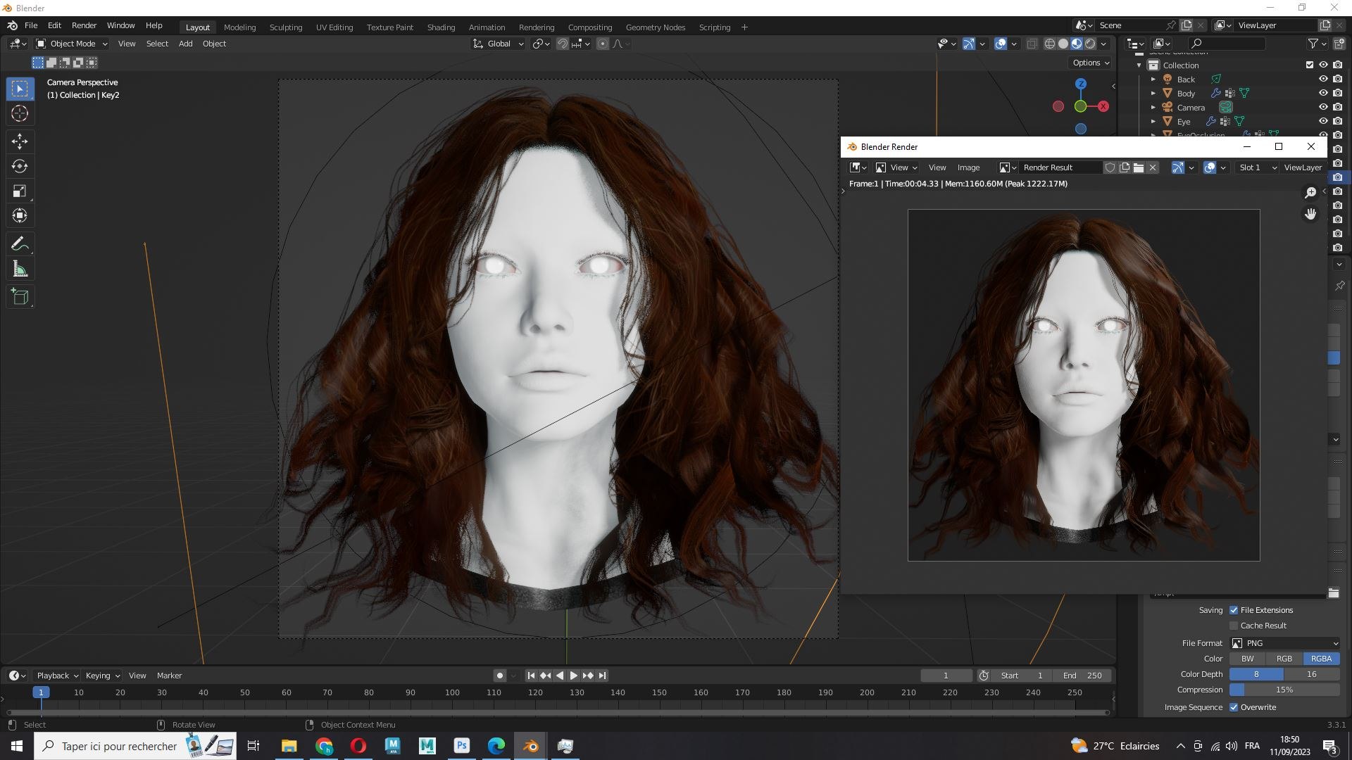 3D Realistic Female Curly Hair model - TurboSquid 2133361