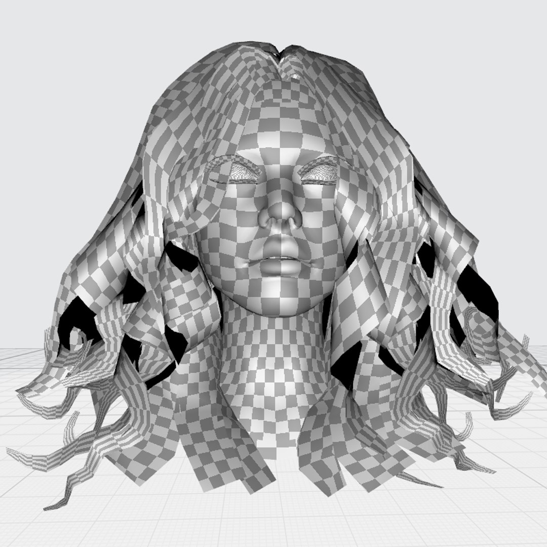 3D Realistic Female Curly Hair model - TurboSquid 2133361