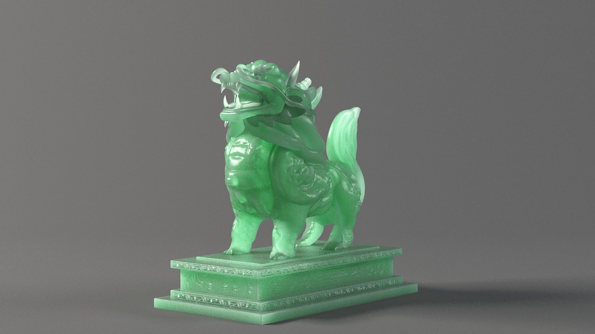 Carved Model Jade Seal Panlong Dragons Model - TurboSquid 2218103