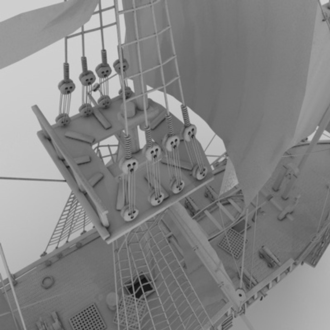 Endeavour Ship Sailed 3d Model