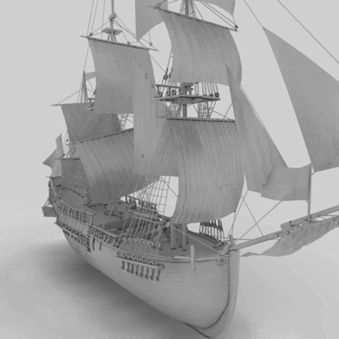 Endeavour Ship Sailed 3d Model