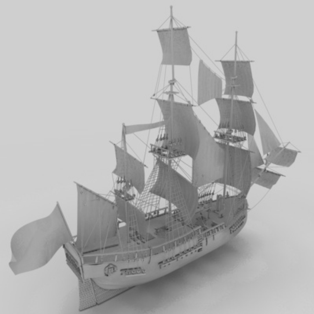 Endeavour Ship Sailed 3d Model