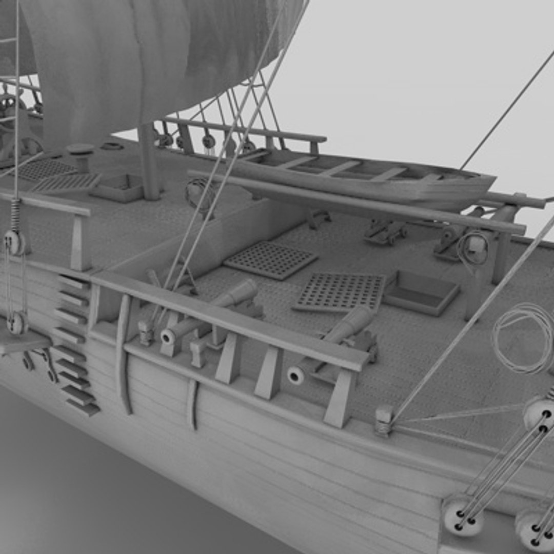 Endeavour Ship Sailed 3d Model