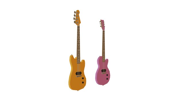 Low-Poly Guitar And Bass 3D model - TurboSquid 1861714