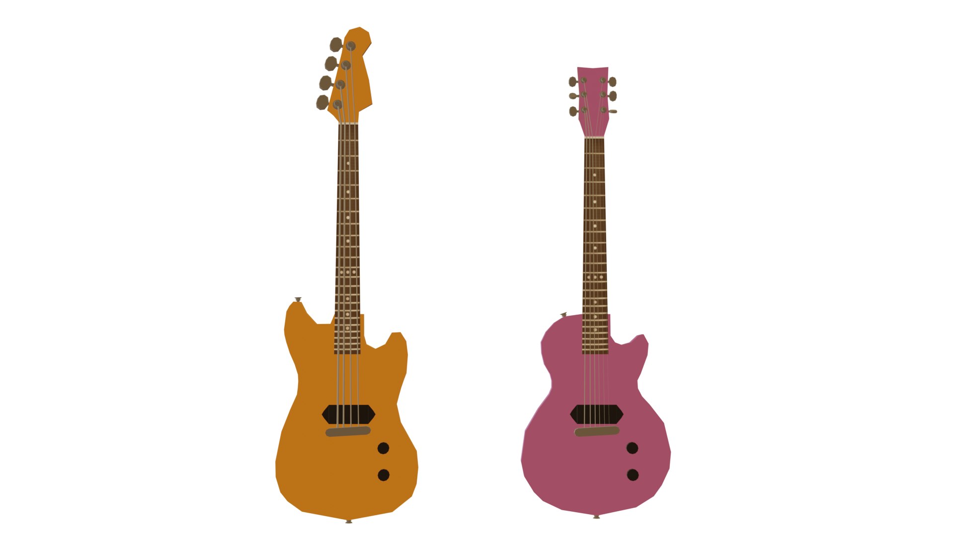 Low-Poly Guitar And Bass 3D Model - TurboSquid 1861714