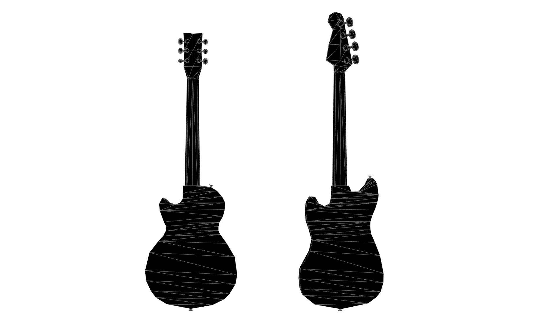 Low-Poly Guitar And Bass 3D Model - TurboSquid 1861714