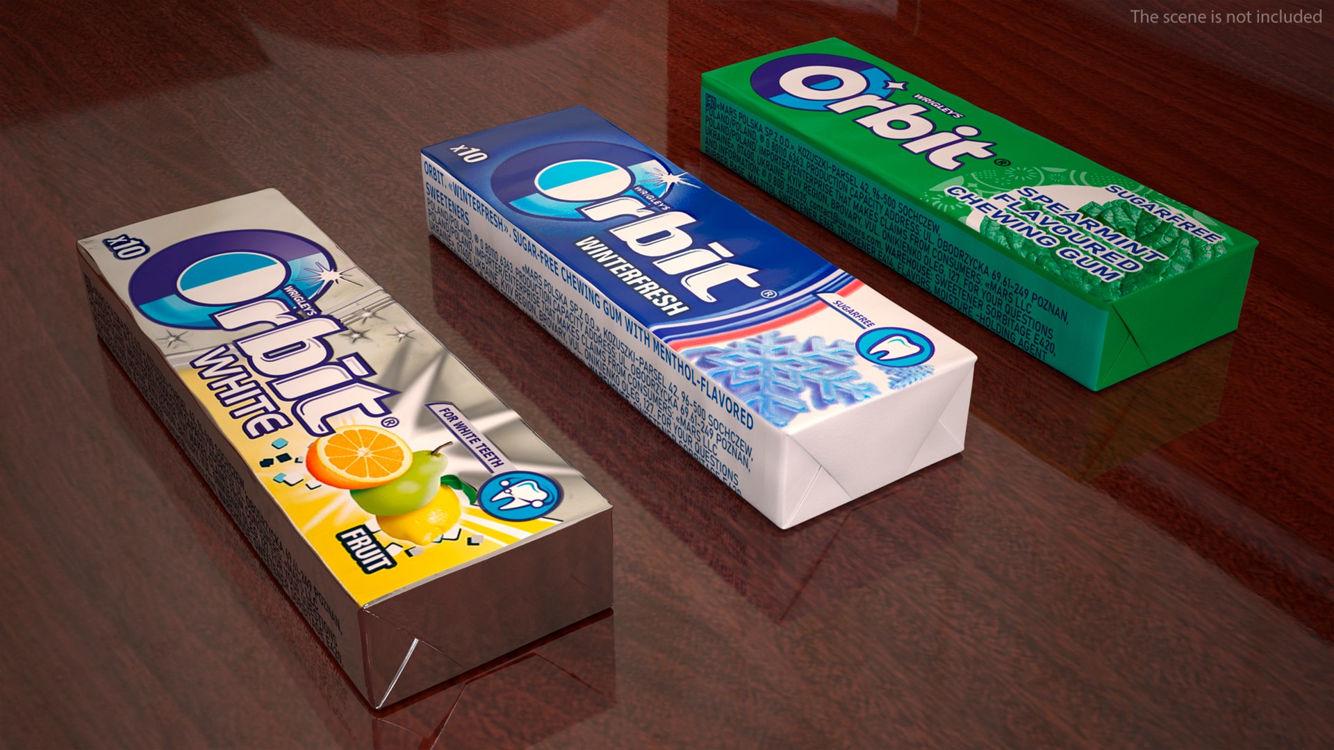 3D Model Orbit Chewing Gum Set Of Three Flavours - TurboSquid 2044760