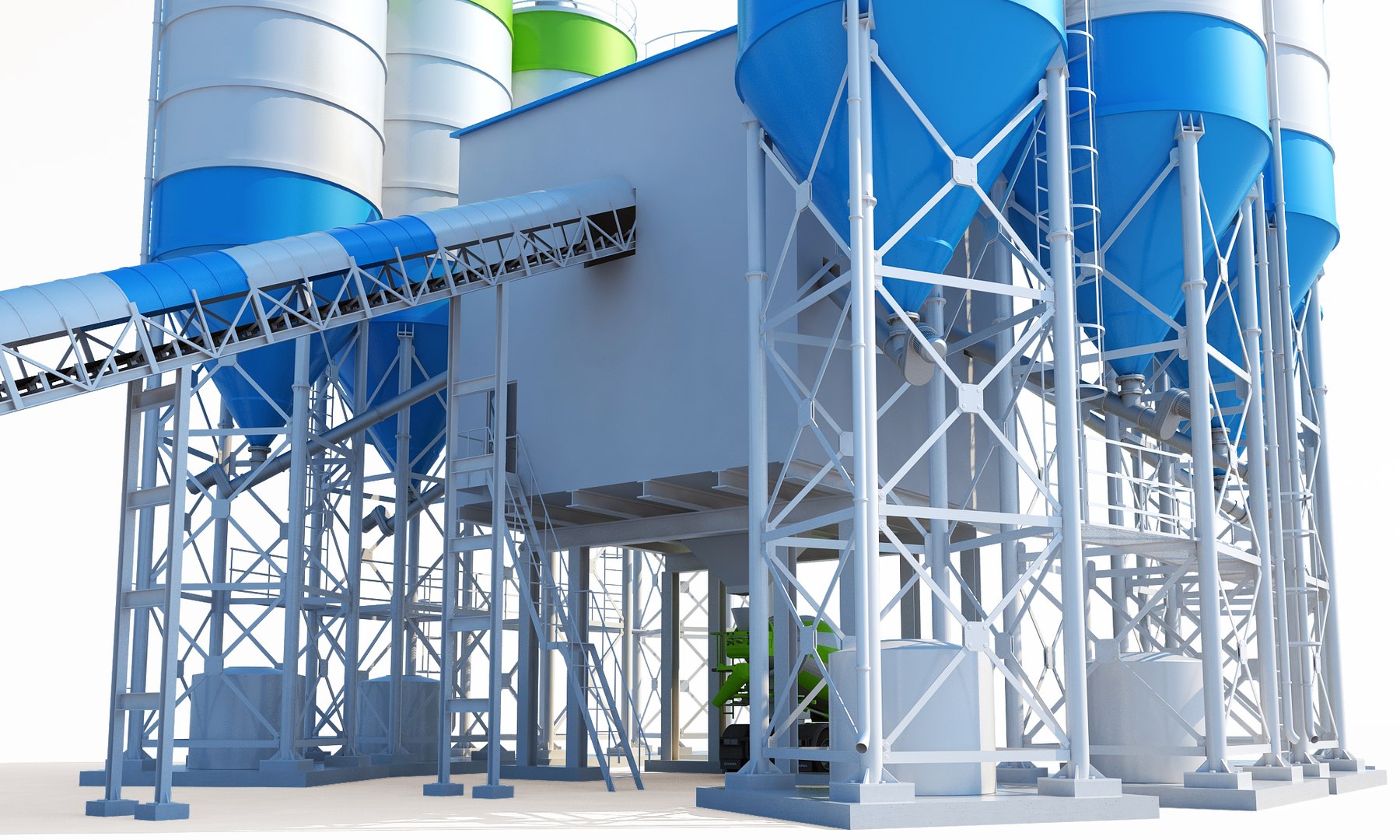 Concrete Batching Plant 3D Model - TurboSquid 1491362
