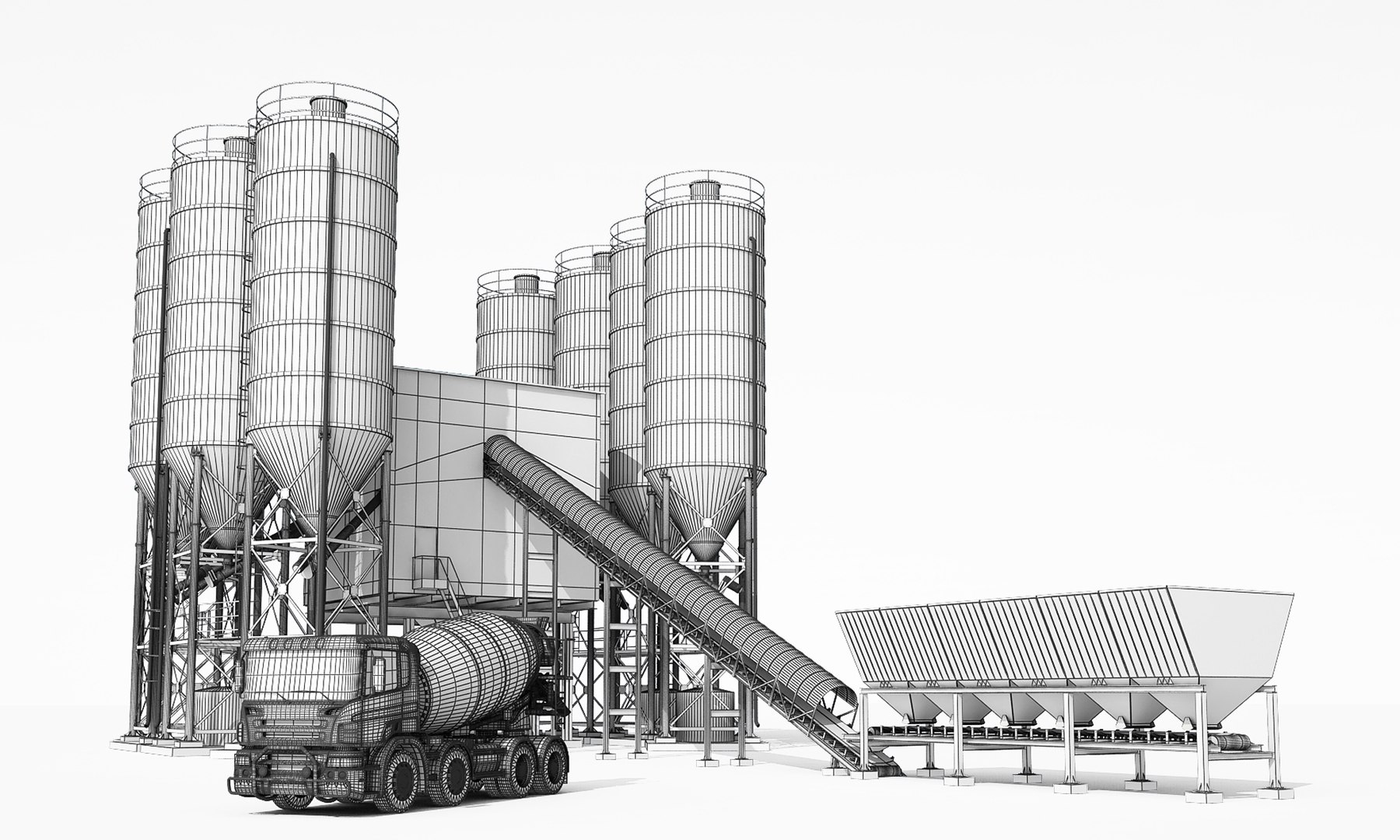 Concrete Batching Plant 3D Model - TurboSquid 1491362